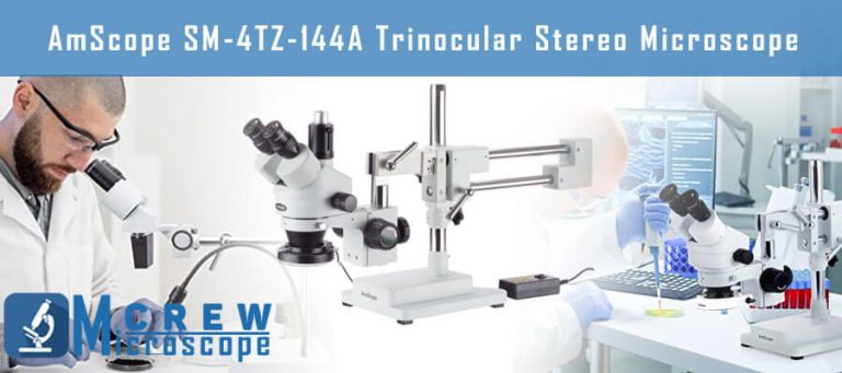 AmScope SM-4TZ-144A Professional Trinocular Stereo Zoom Microscope ...